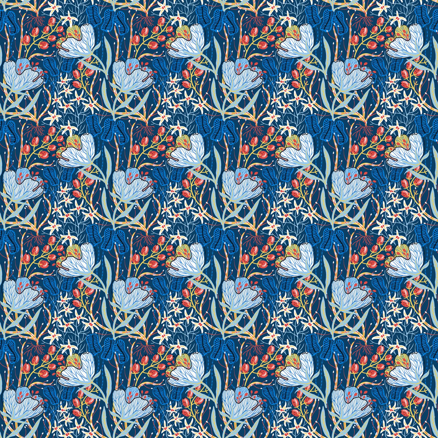 Whimsy Blue Floral IBFWHI8WMS-1 by in the Beginning Fabrics - Etsy