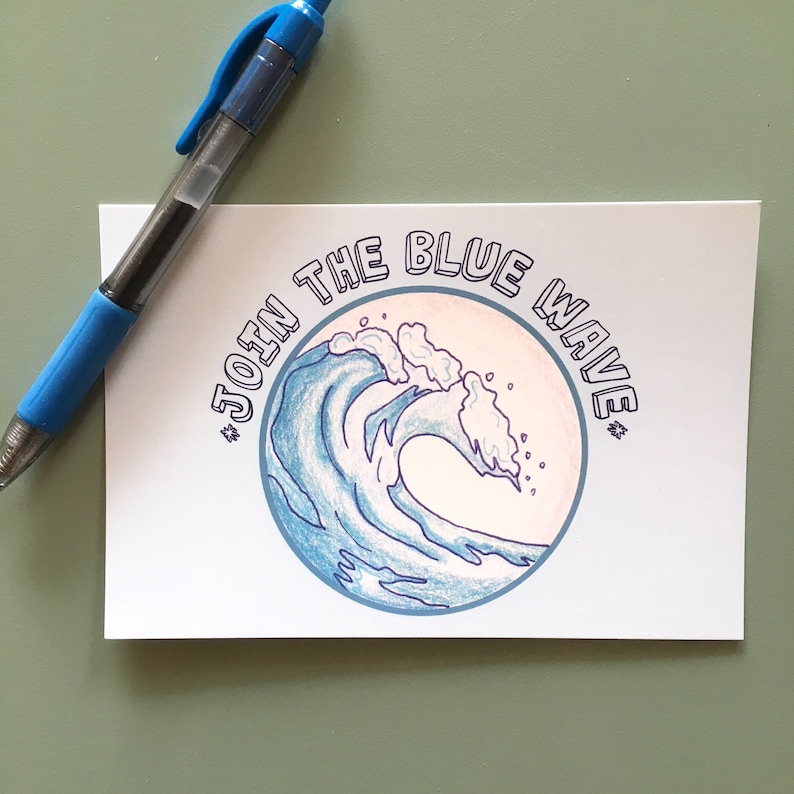 Postcards to Voters - Join the Blue Wave! - 4x6" Printable Postcards to ...