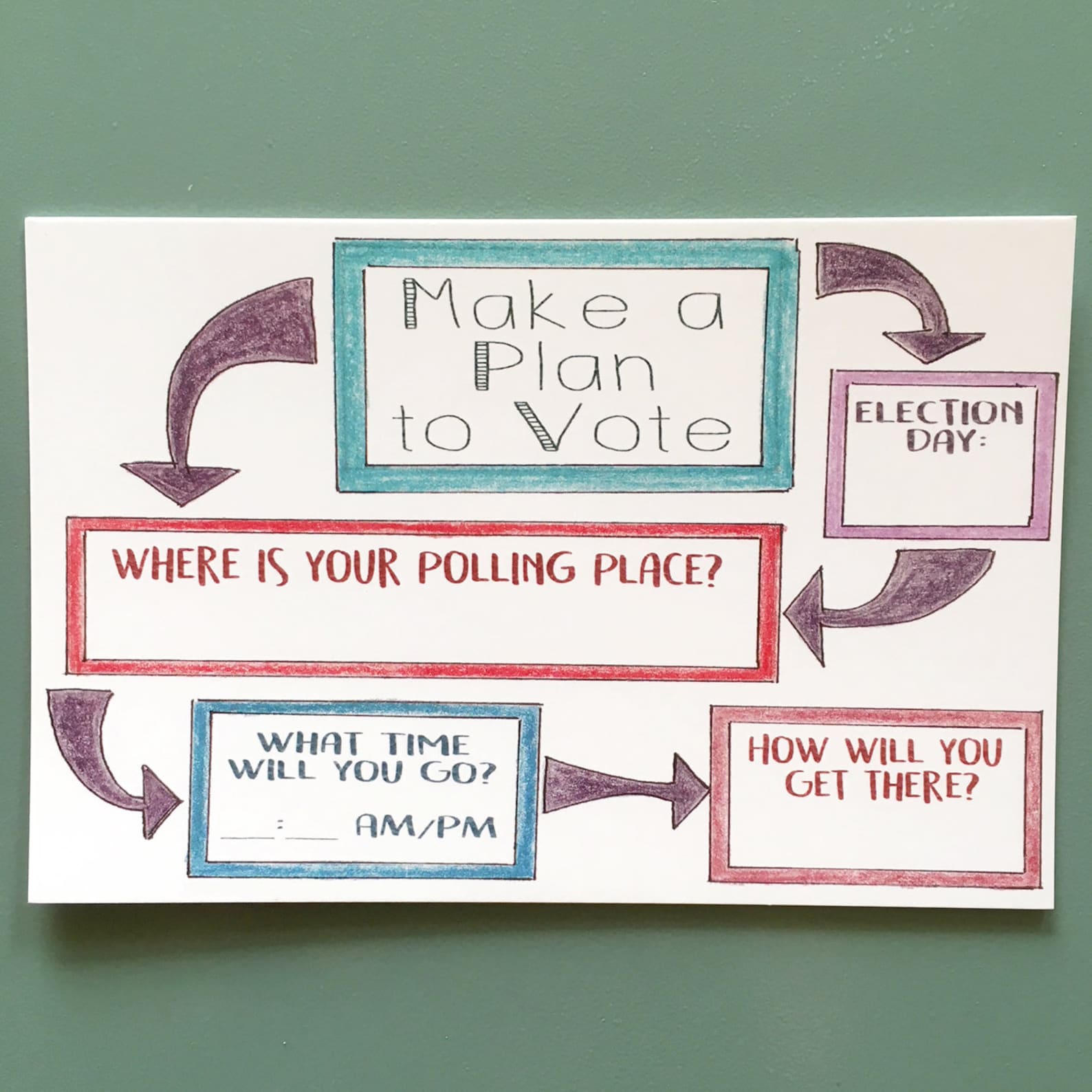 Political Postcards 4x6 Printable Postcards to Voters Make a Plan to ...