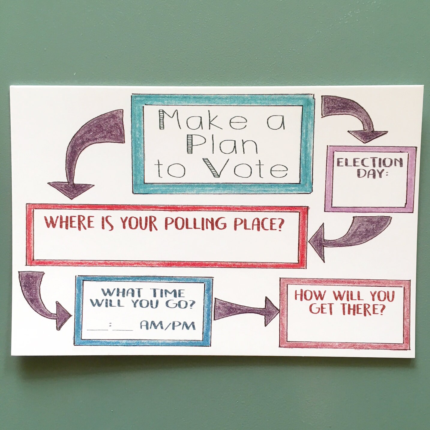 Political Postcards 4x6 Printable Postcards to Voters Make a Plan to ...