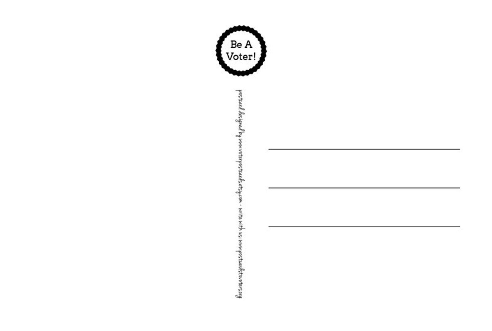 Postcards to Voters 4x6" Printable - Your Vote is Your Voice - Hand ...