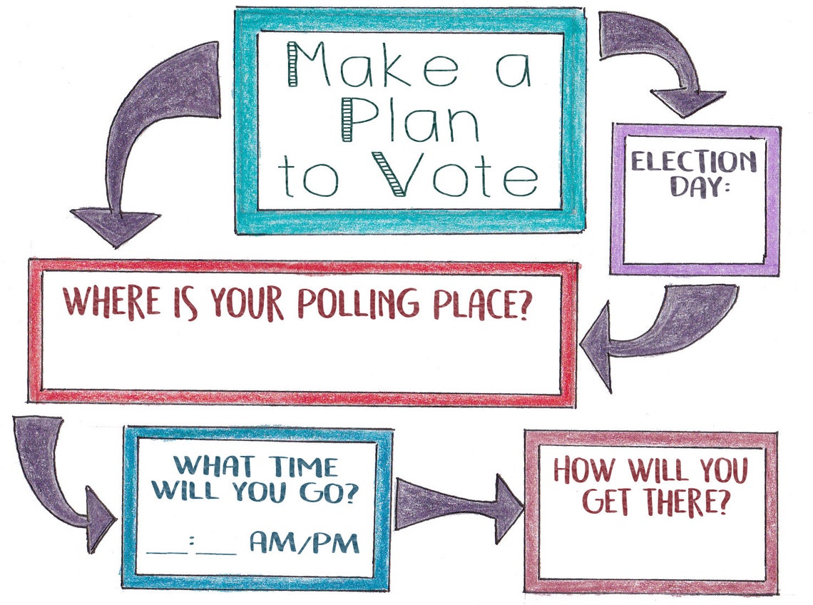 Make a Plan to Vote - Printable Postcards to Voters - Color Pencil ...