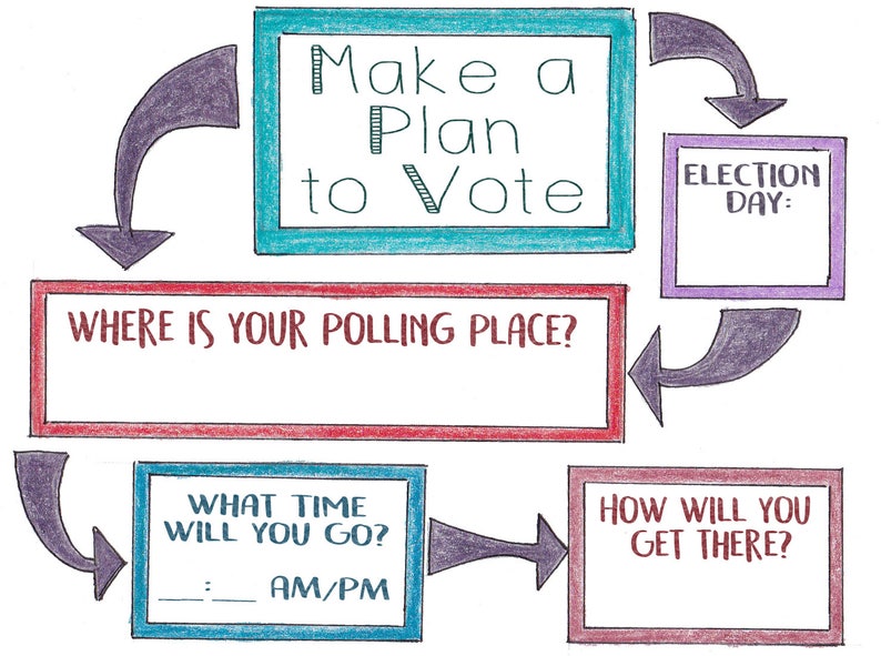 Make a Plan to Vote - Printable Postcards to Voters - Color Pencil ...