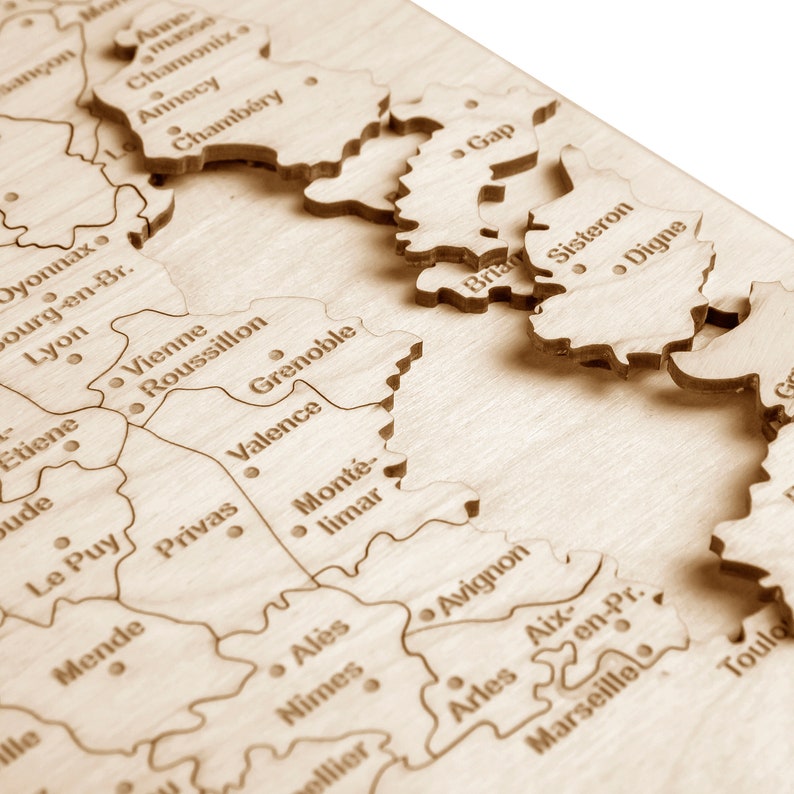 Wooden Map Puzzle of France - Etsy