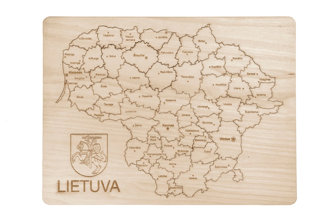 Wooden Map Puzzle of Lithuania - Etsy