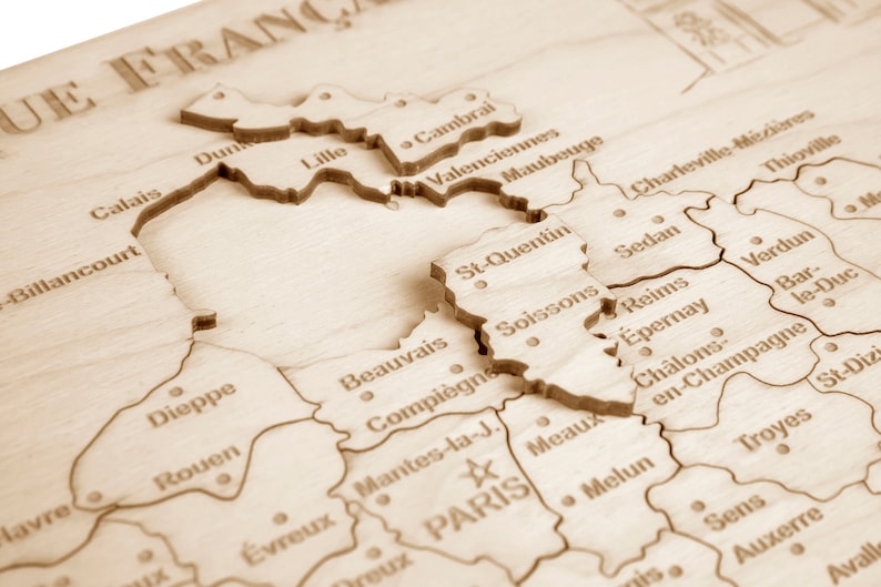 Wooden Map Puzzle of France - Etsy