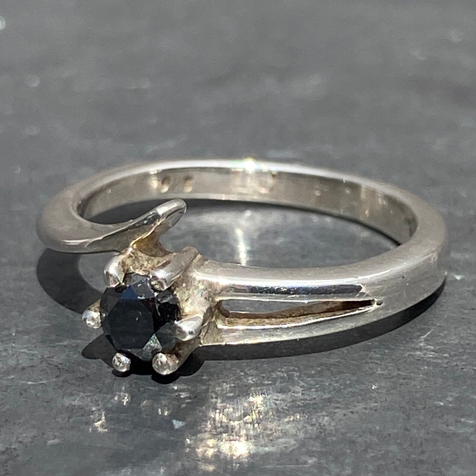 Diamond Ring - Black Diamond Ring - Conflict Free Black Diamond Ring - Etsy