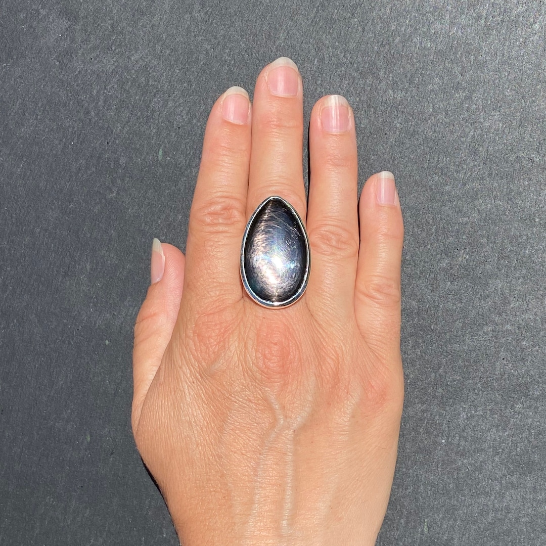 Hypersthene Ring - Velvet Labradorite Ring - Violet Hypersthene Ring ...
