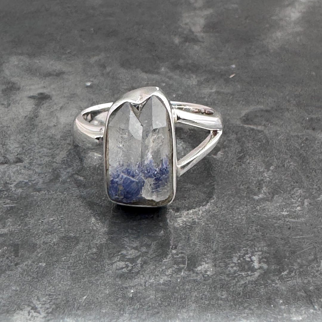 Dumortierite Ring - Raw Dumortierite Ring - Dumortierite Quartz Ring ...