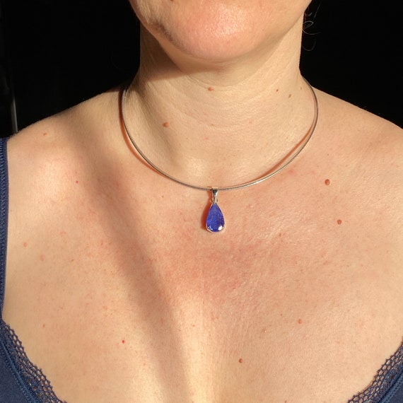 Tanzanite Pendant Faceted Tanzanite Pendant 10 Carat Tanzanite Pendant