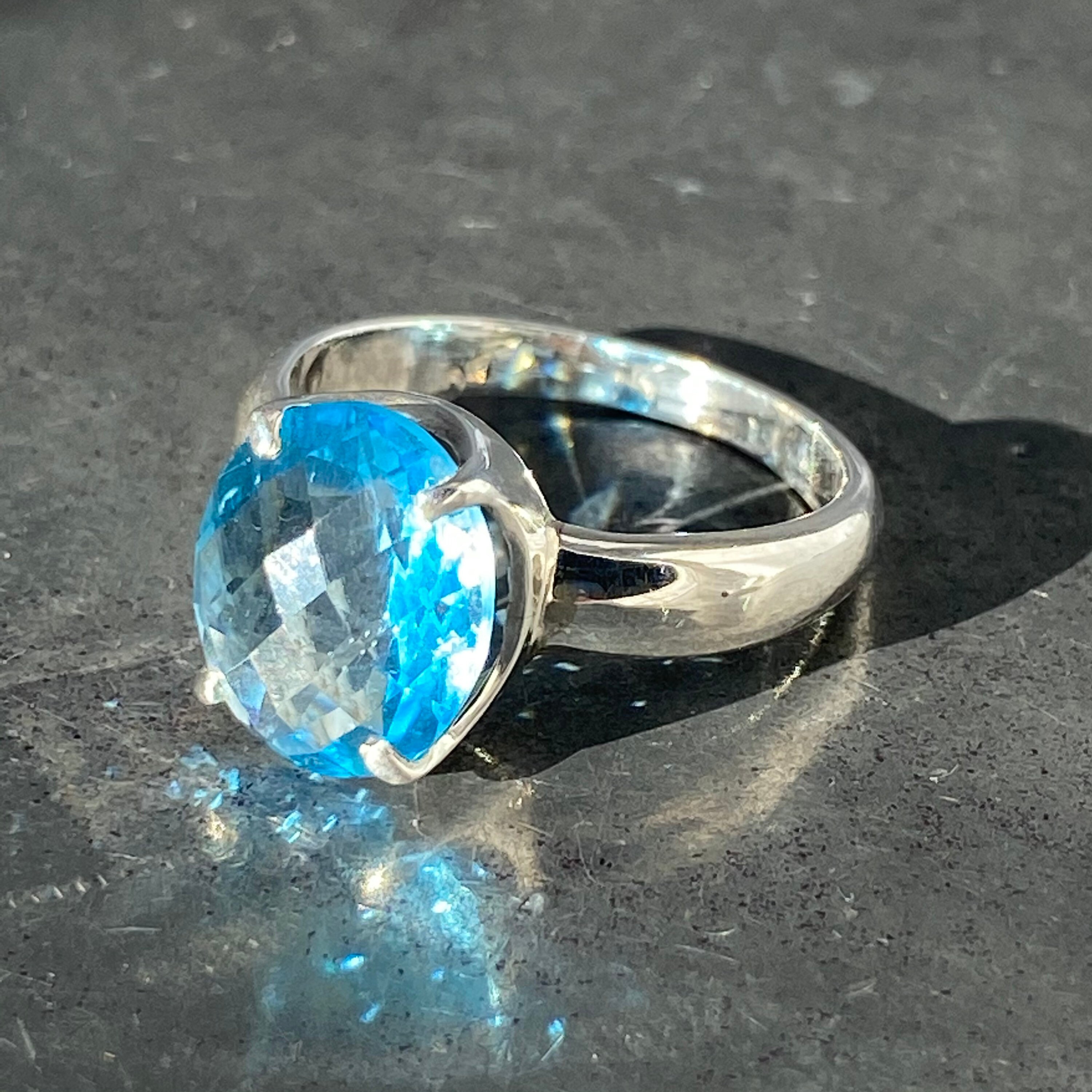Anillo de topacio azul azul anillo de topacio azul suizo | Etsy