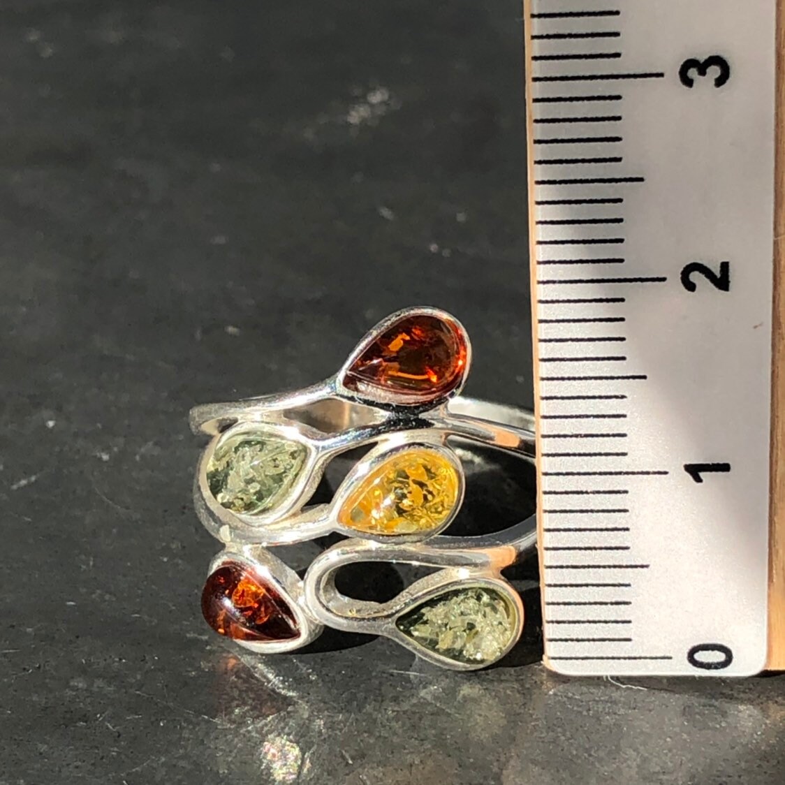Amber Ring / Amber Multi Colour Ring - Etsy