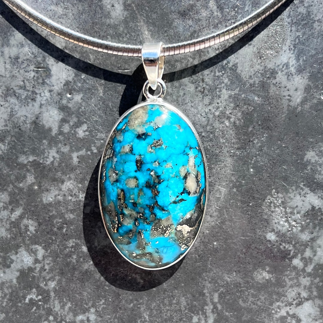 Turquoise Pendant - Blue Turquoise Pendant - Natural Large Turquoise ...