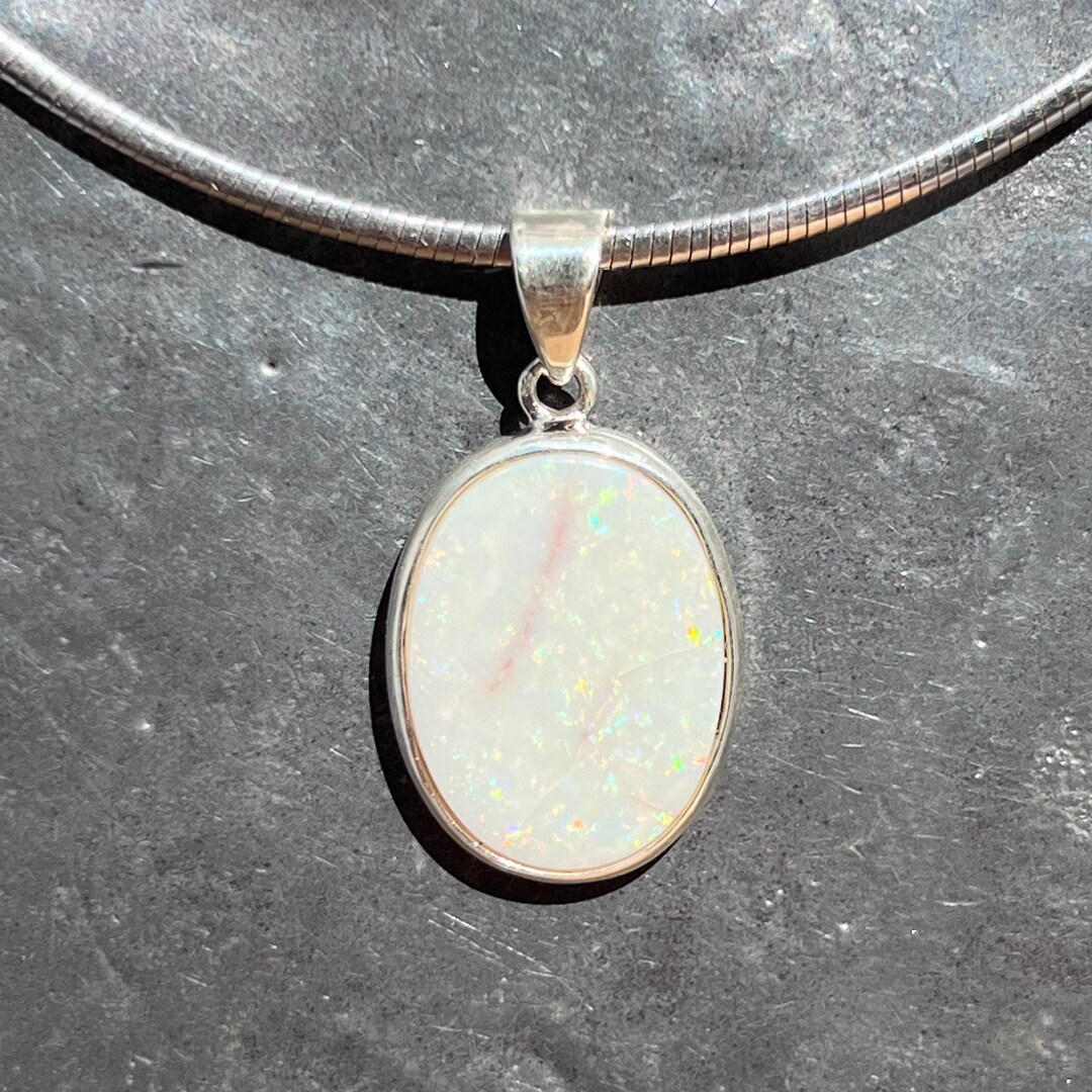 Opal Pendant - White Opal Pendant - Australian Opal Pendant - Etsy