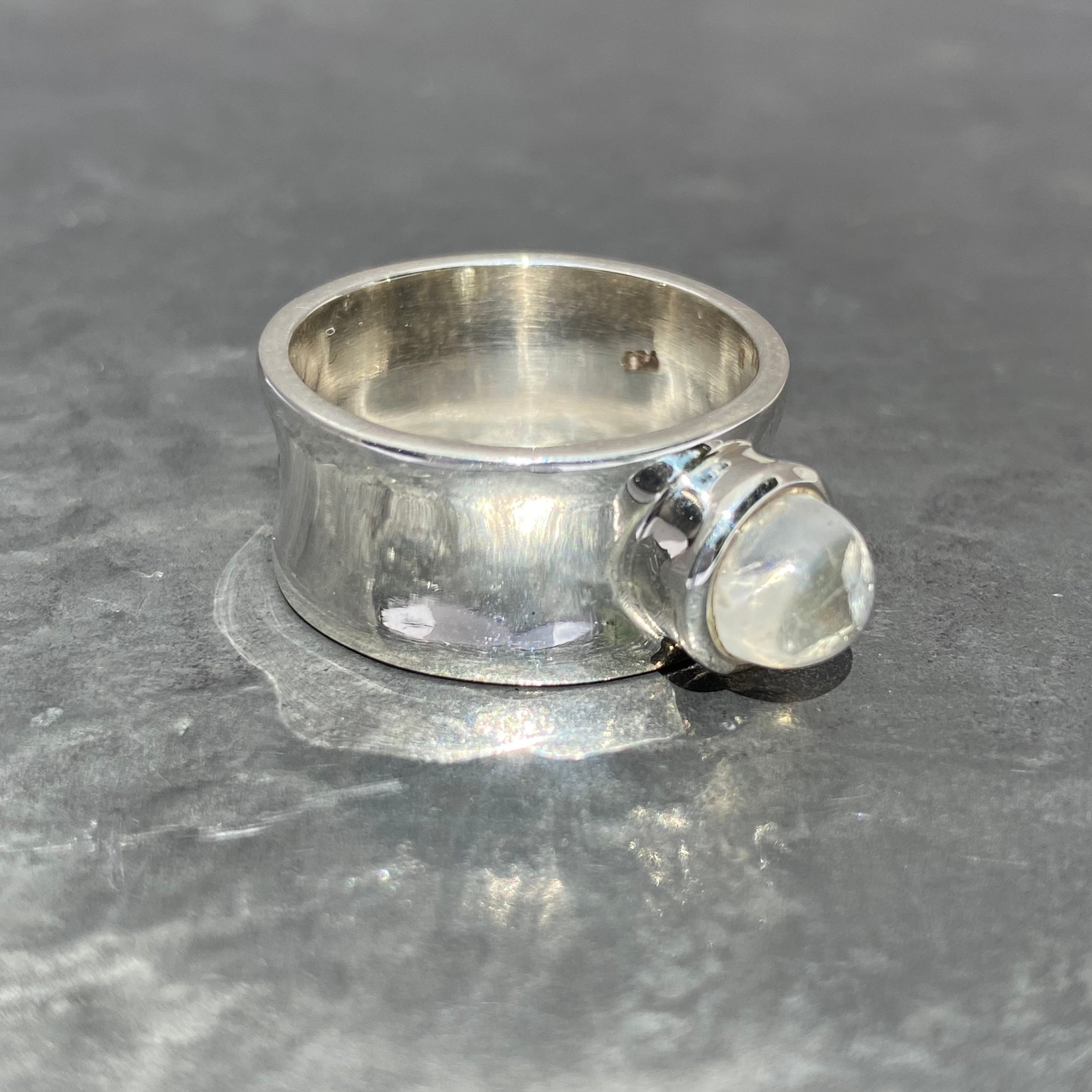 Moonstone ring rainbow moonstone ring with thick chunky | Etsy