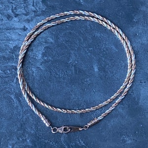 Sterling Silver Rope Chain With Rose Gold Plating Finish - 2 Tone Rose ...