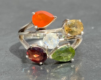 Multi Stone Ring - Etsy