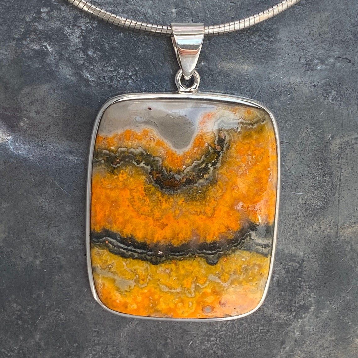 Bumblebee Jasper Pendant / Large Bumble Bee Jasper Necklace - Etsy