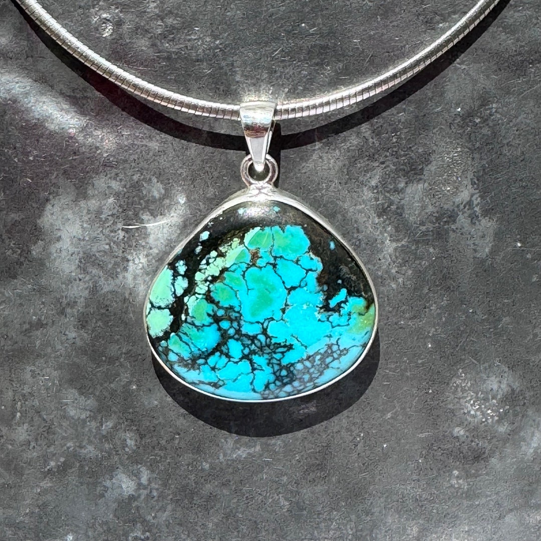 Turquoise Pendant - Tibetan Turquoise Pendant - Matrix Turquoise ...