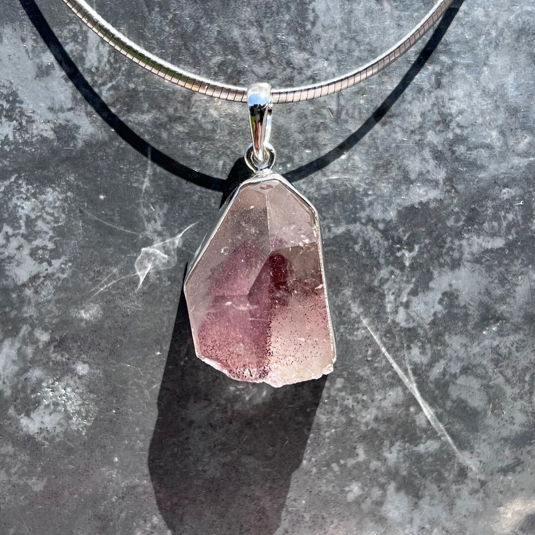 Phantom Quartz Pendant Ghost Phantom Quartz Pendant Rare Quartz Ring ...