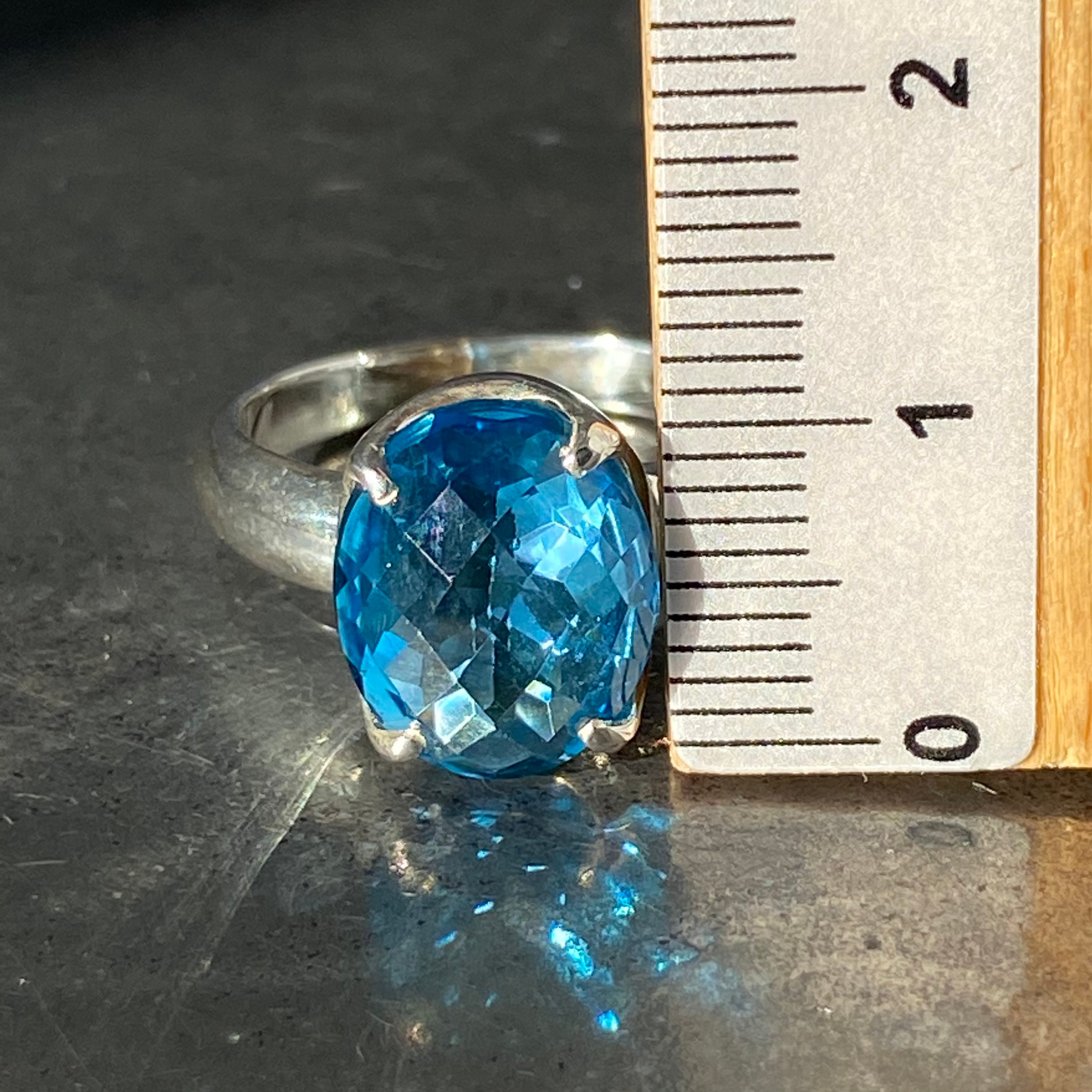 Anillo de topacio azul azul anillo de topacio azul suizo | Etsy