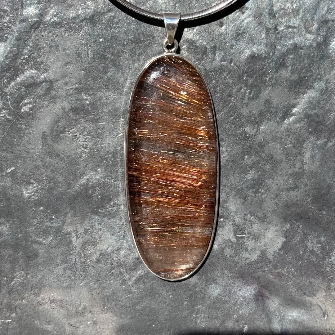 Rutilated Quartz Pendant - Rutile Quartz Pendant - Large Rutile Quartz ...