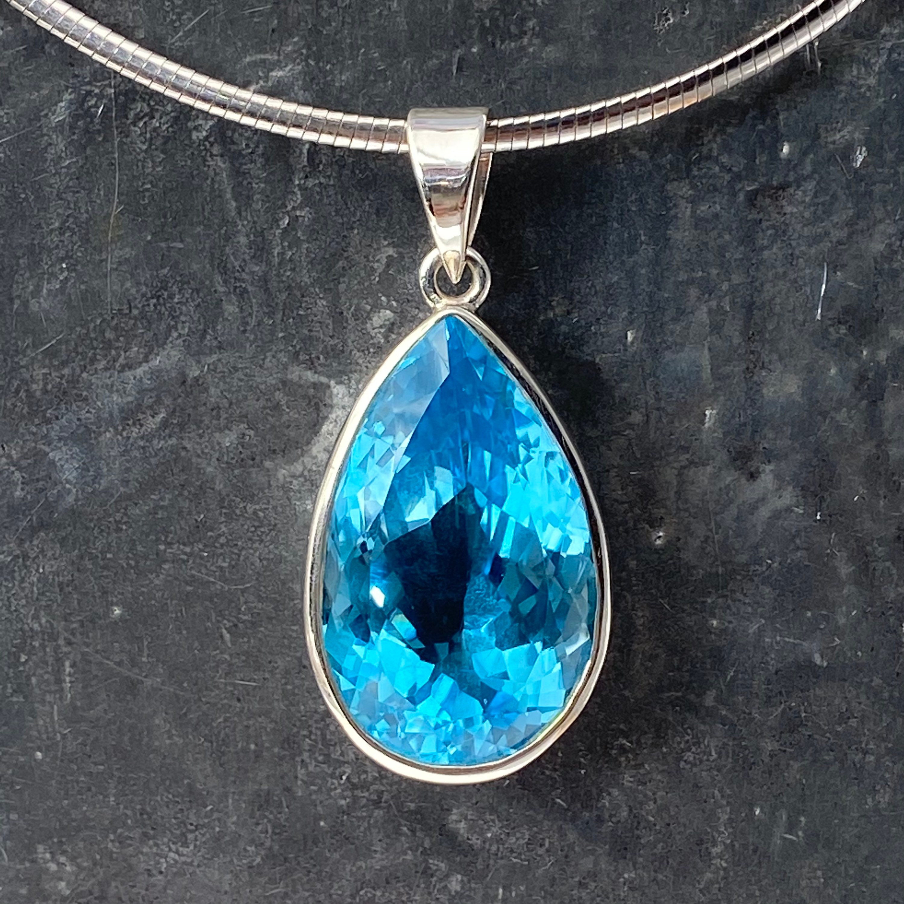 Blue Topaz Pendant large blue topaz pendant filigree | Etsy Blue Topaz Pendant large blue topaz pendant filigree | Etsy