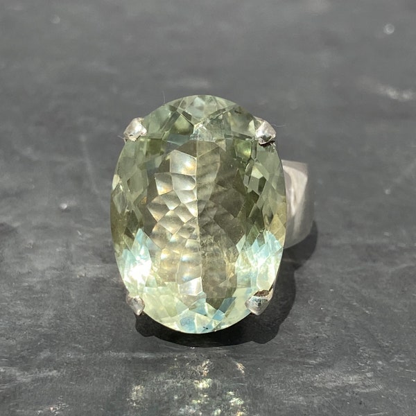 Prasiolite Ring - Etsy