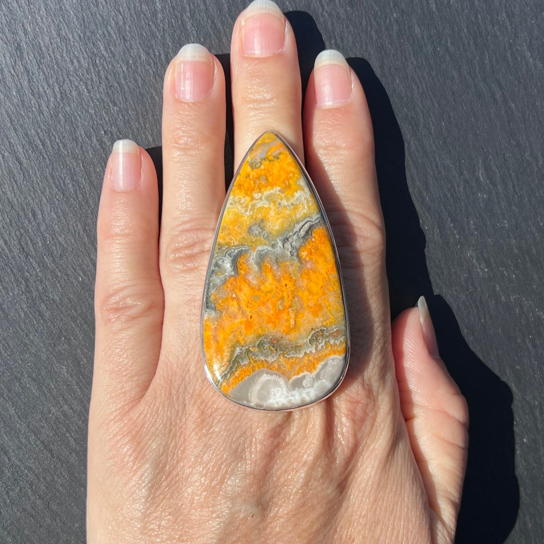 Bumblebee Jasper Ring Extra Large Bumble Bee Jasper Ring - Etsy