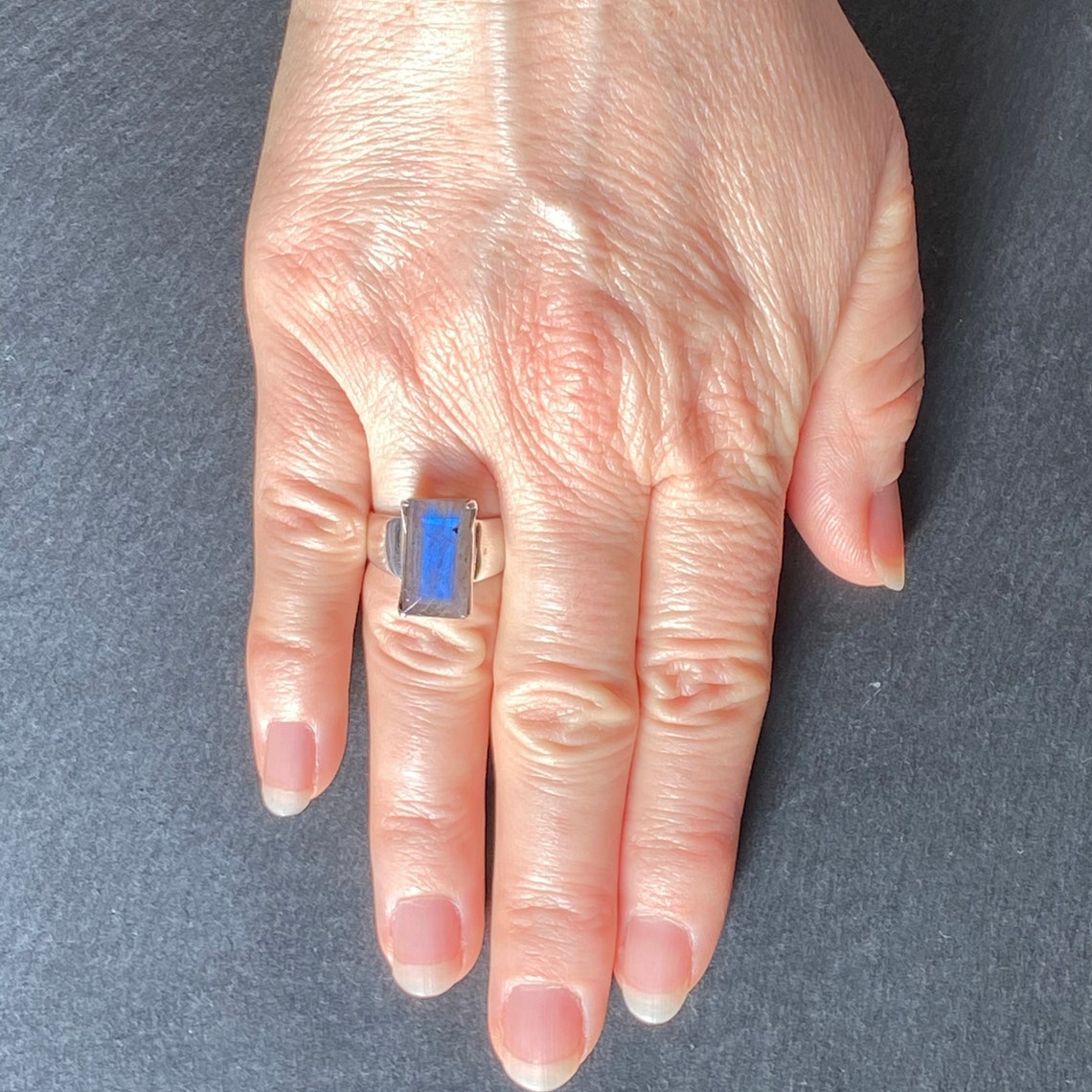 Labradorite Ring faceted labradorite ring size U.K. N 1/2 | Etsy