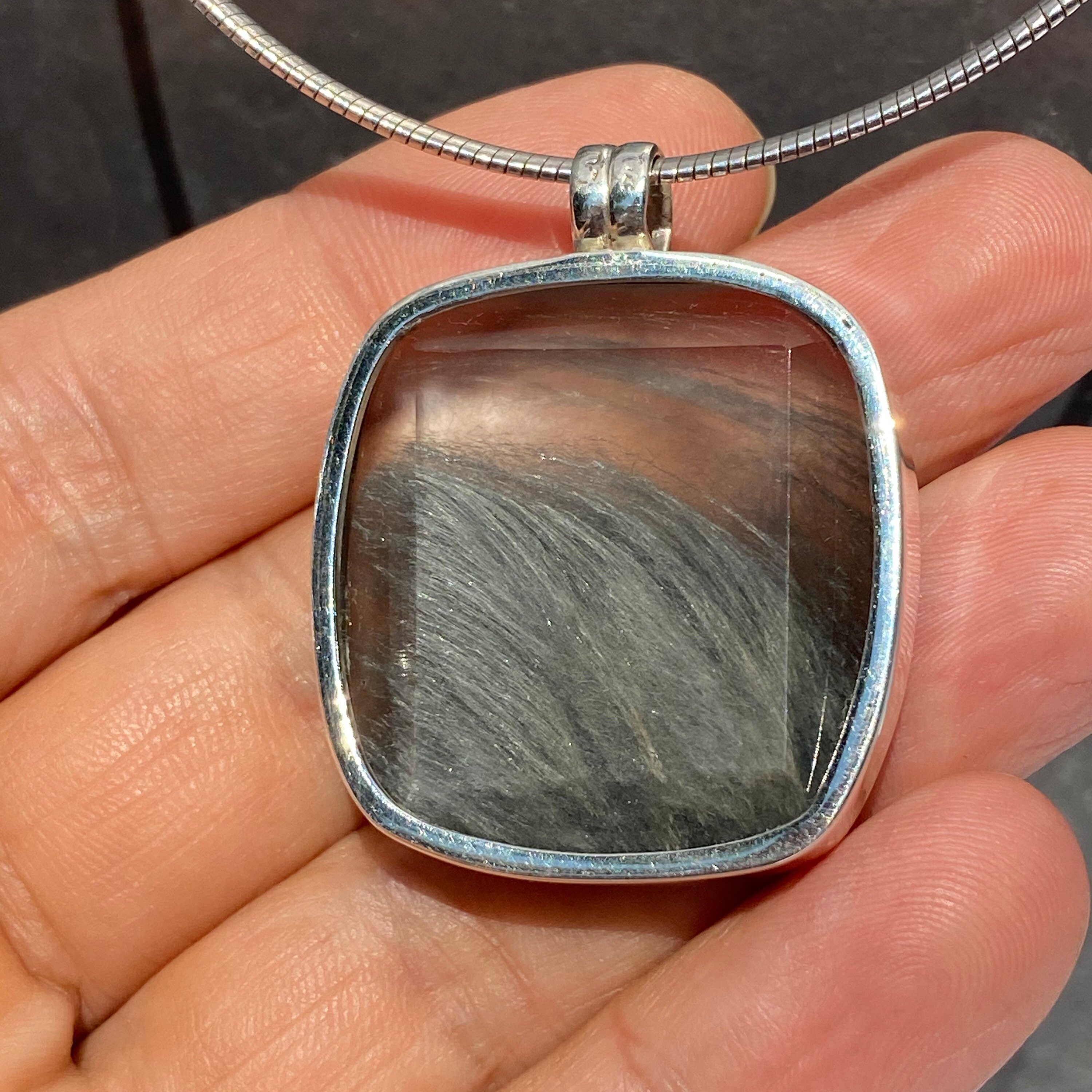Amphibole Quartz Pendant Angel Phantom Quartz Pendant | Etsy