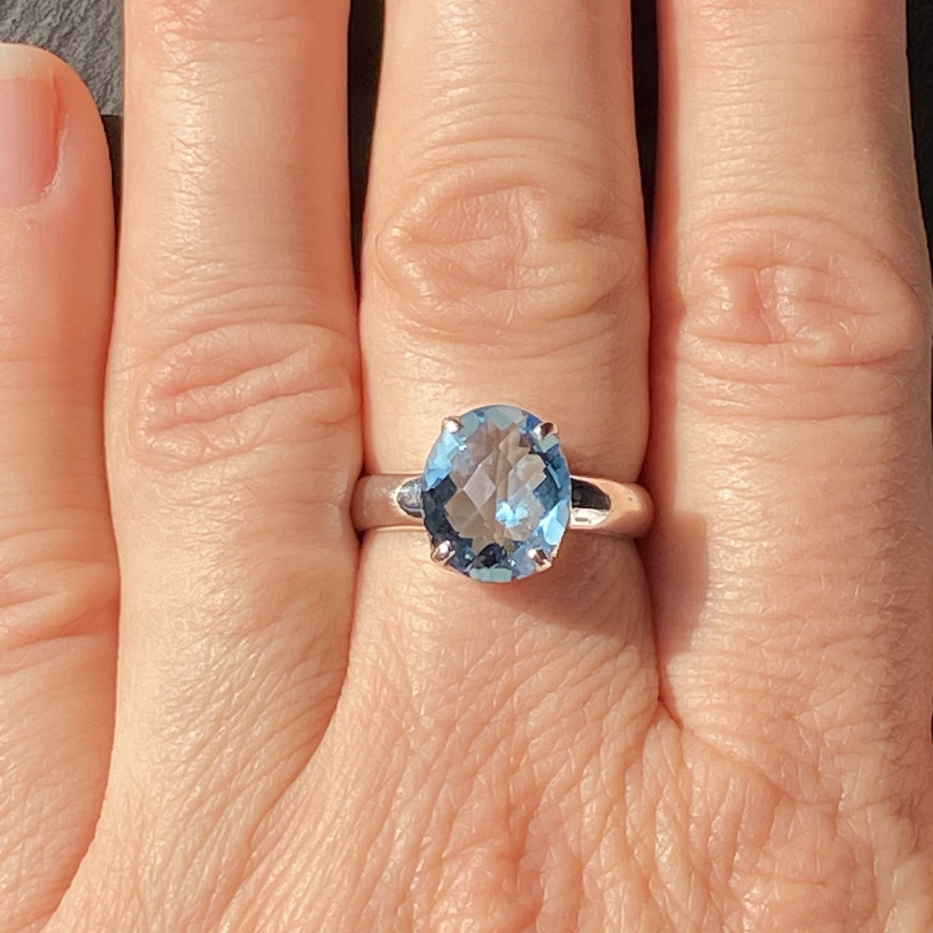 Anillo de topacio azul azul anillo de topacio azul suizo | Etsy