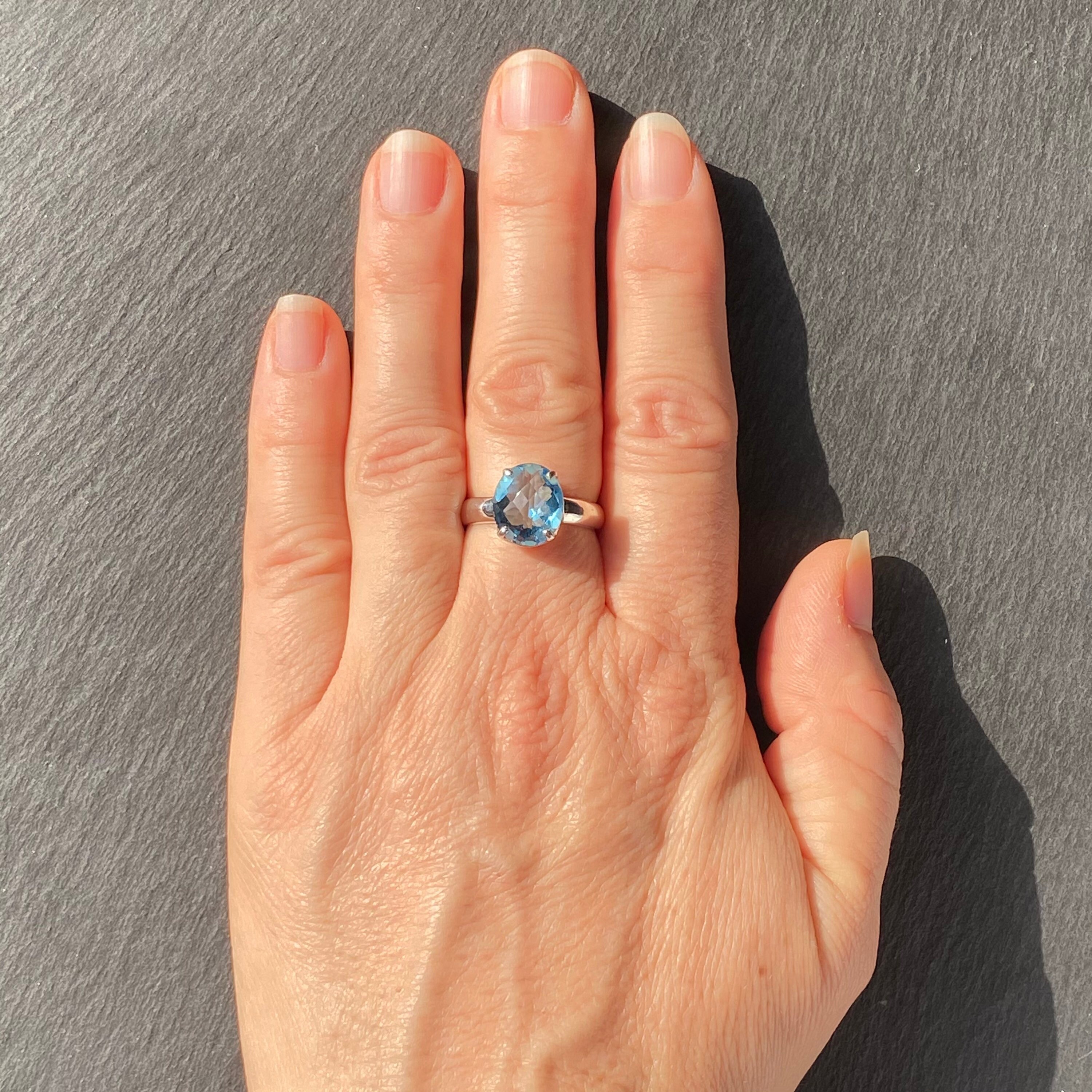 Anillo de topacio azul azul anillo de topacio azul suizo | Etsy