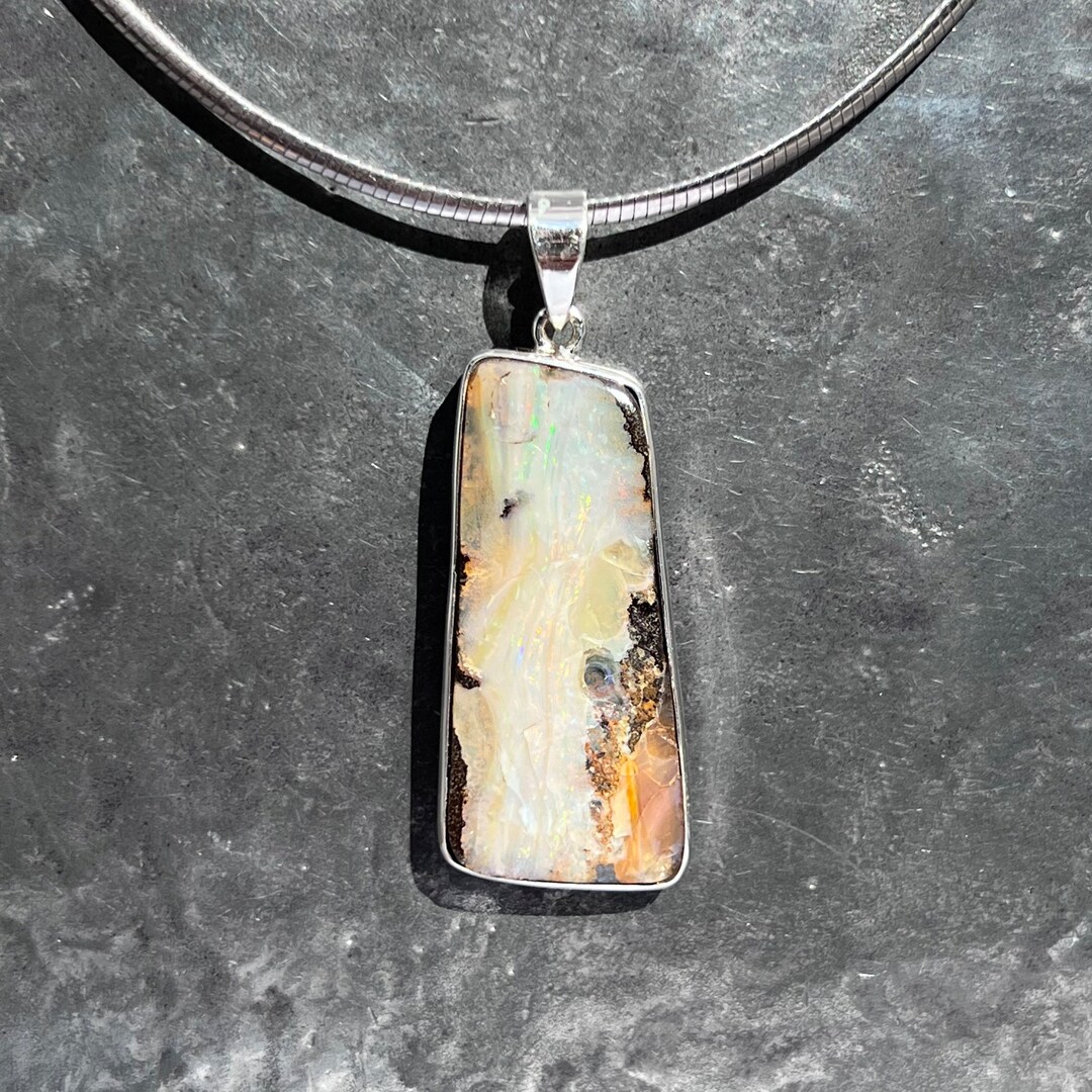 Opal Pendant Australian Opal Pendant Boulder Opal Pendant - Etsy