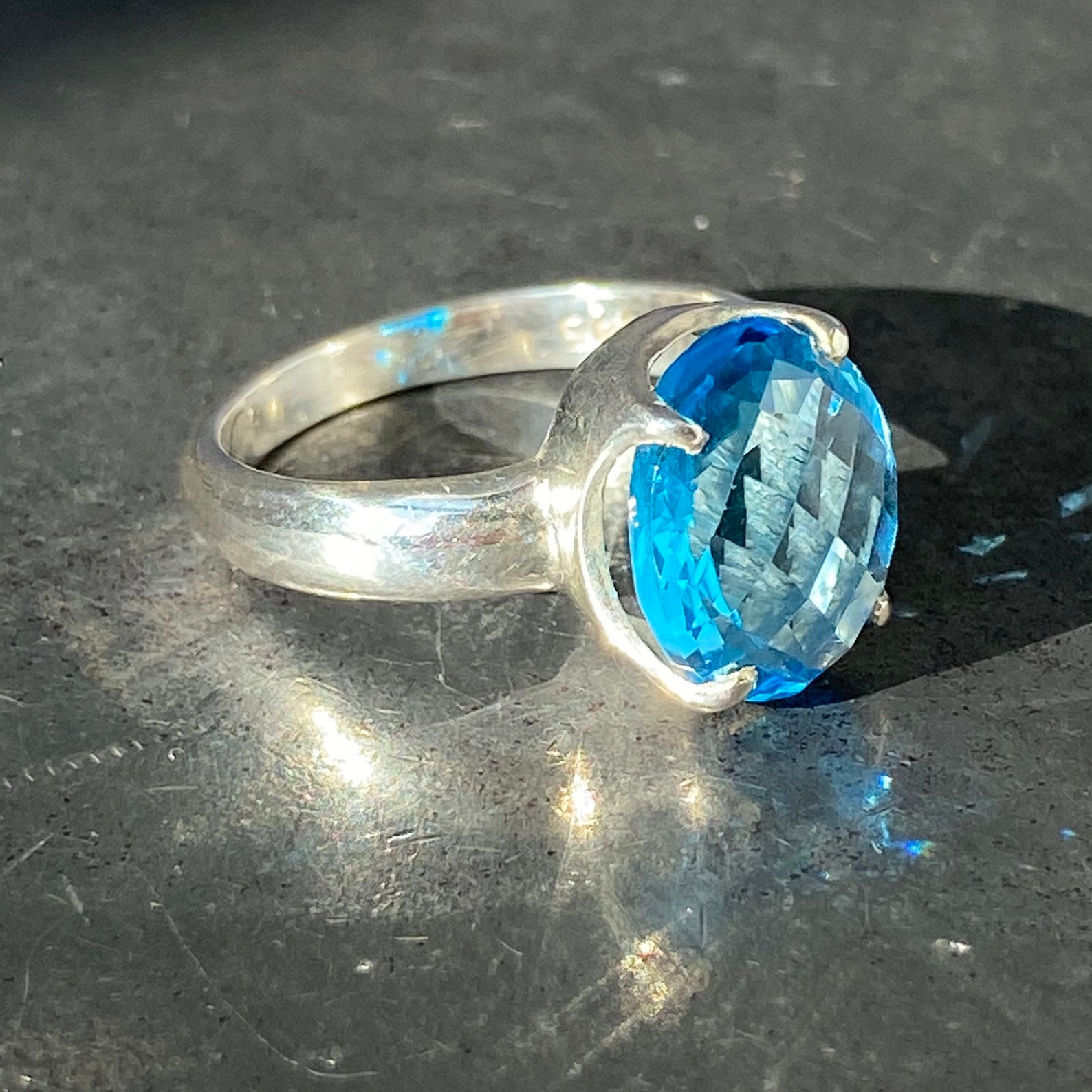 Anillo de topacio azul azul anillo de topacio azul suizo - Etsy España