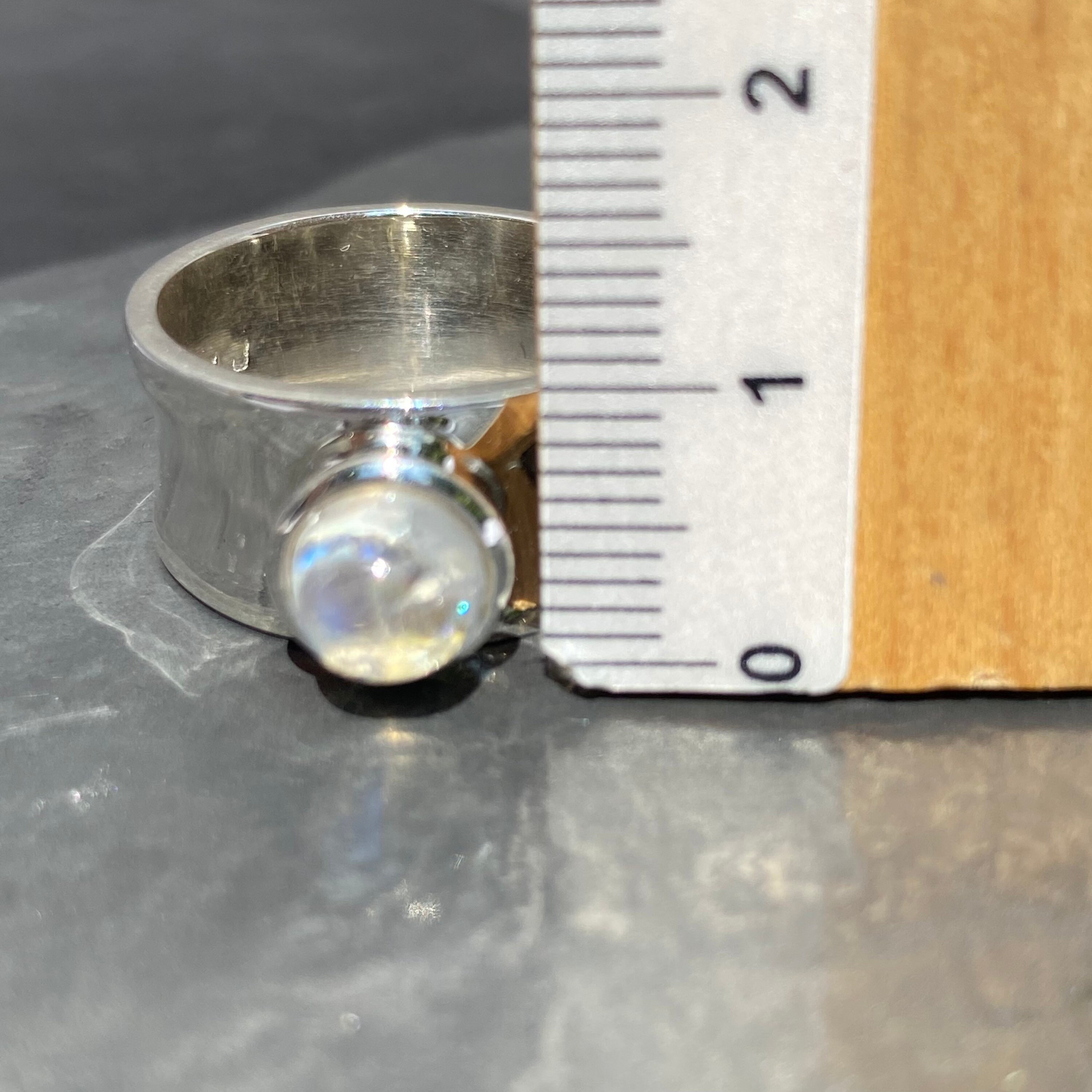 Moonstone ring rainbow moonstone ring with thick chunky | Etsy