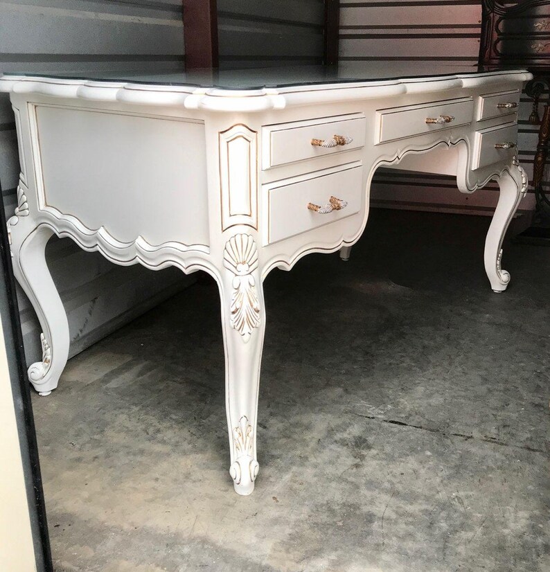 French Provincial Desk by Minton Spidell & Handles by - Etsy