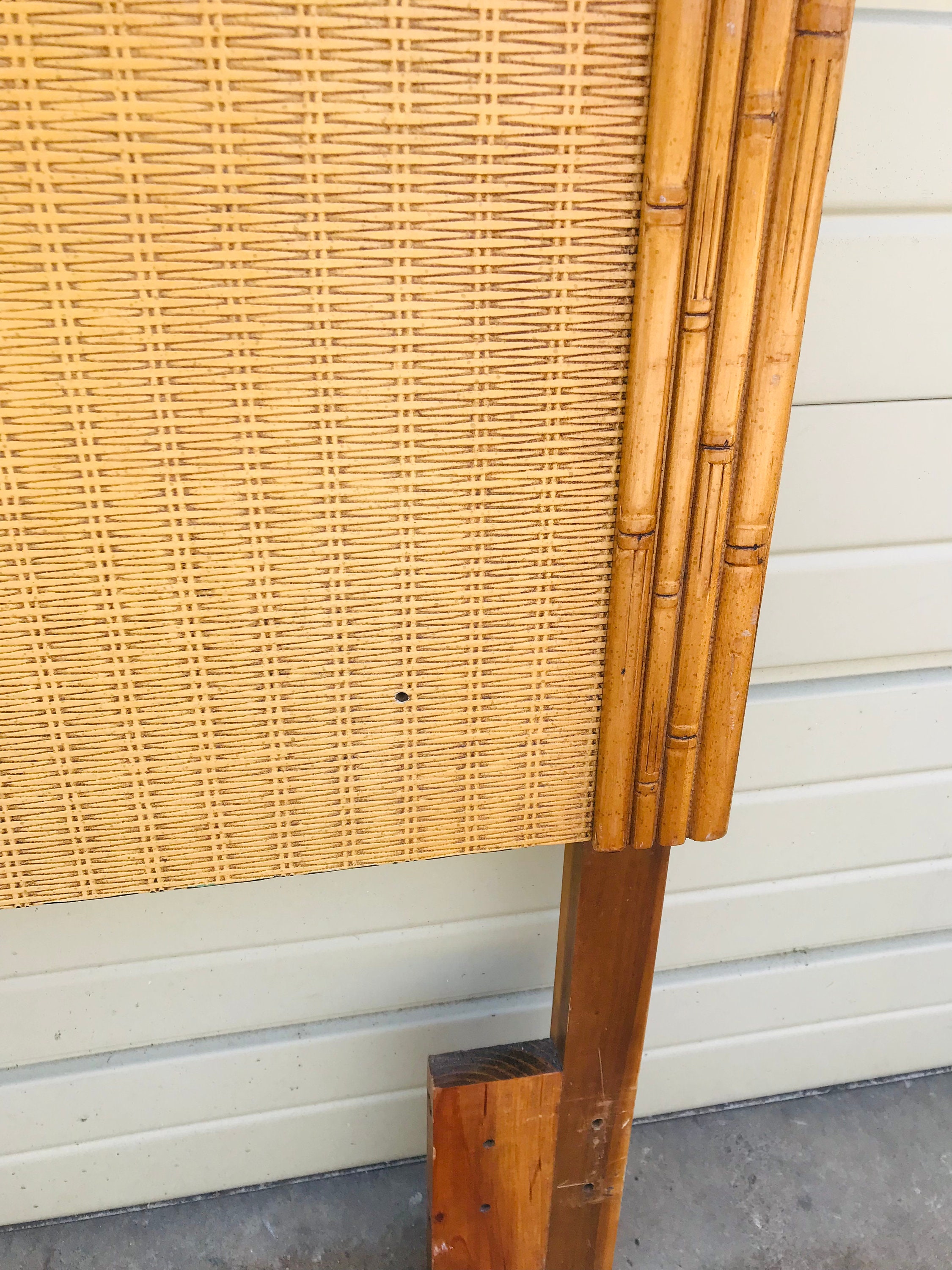 Bamboo & Rattan Vintage Headboard Queen Size - Etsy