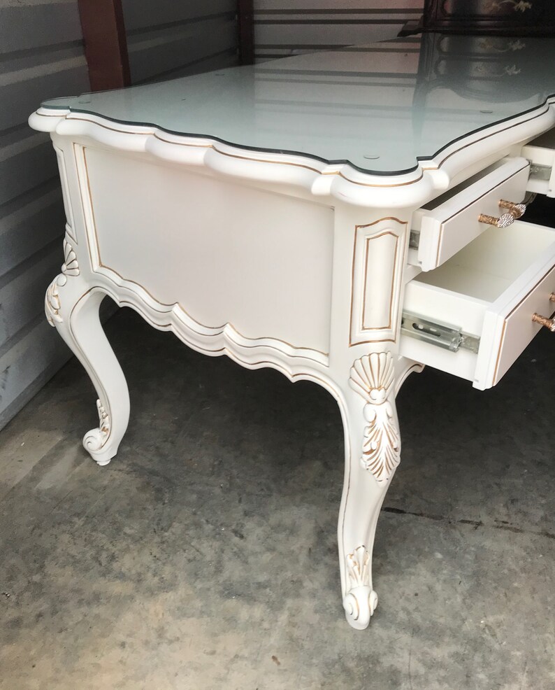 French Provincial Desk by Minton Spidell & Handles by - Etsy
