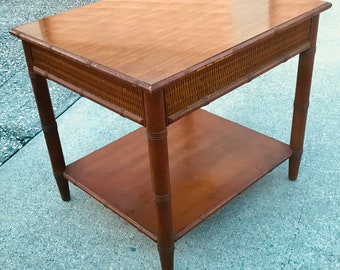 Rattan End Table - Etsy