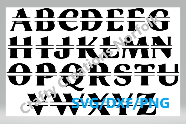 Plain Monogram Font Entire Alphabet SVG/DXF/PNG for Cutting - Etsy