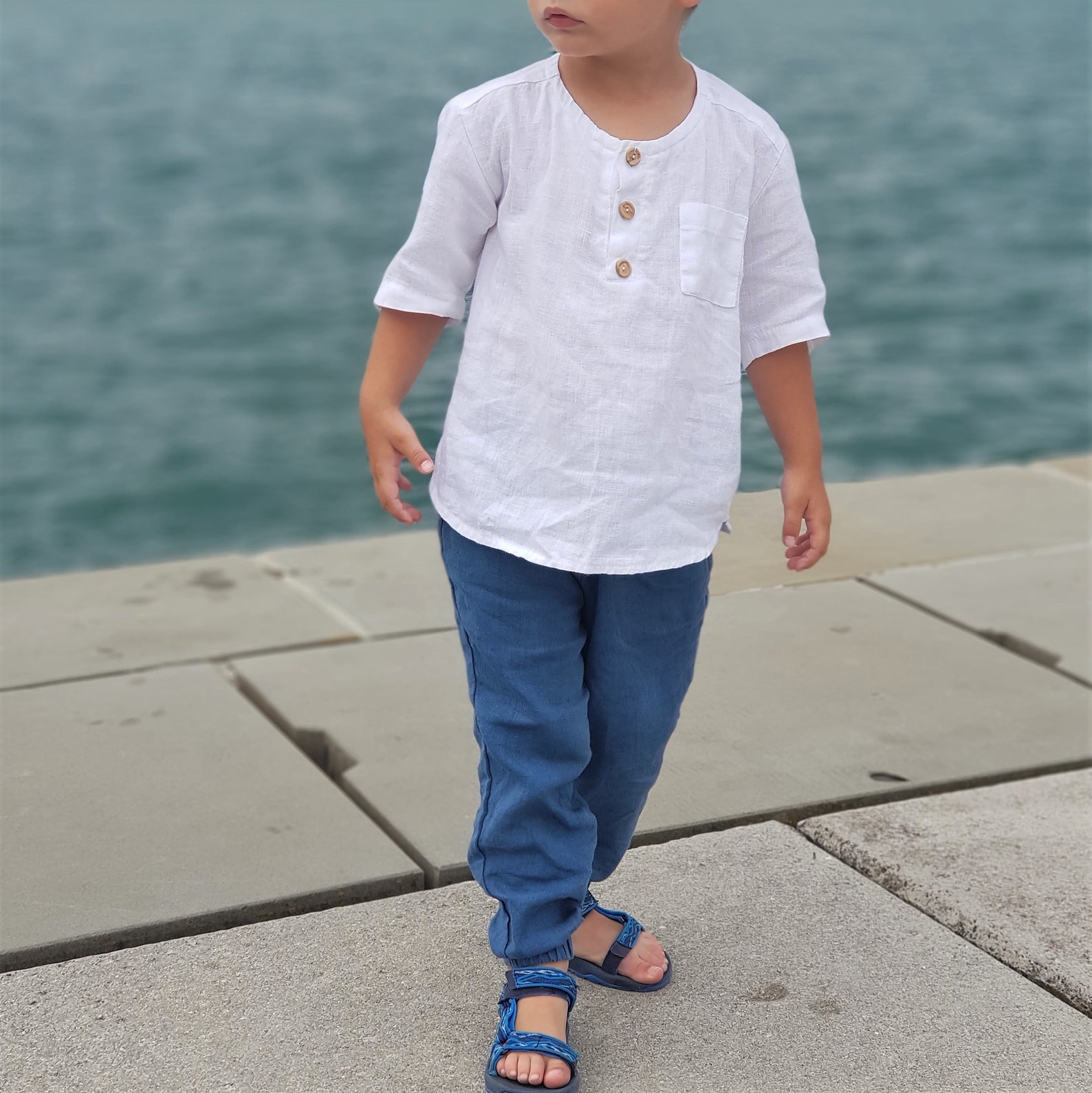 Linen Clothing for Kids, White Linen Kids Shirt, Natural Clothing for ...