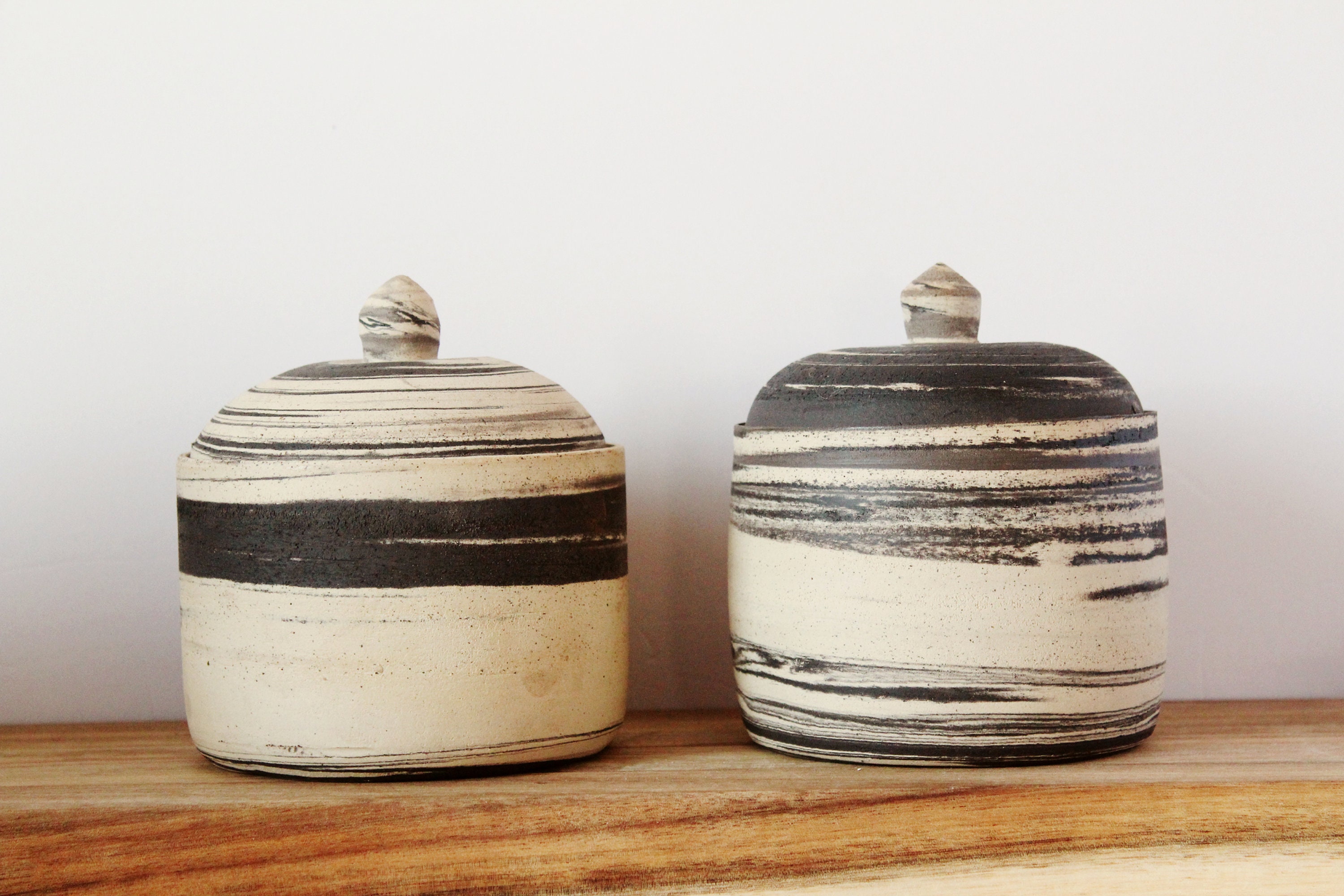 Container With a Lid. Black and White Storage Canister Sets - Etsy