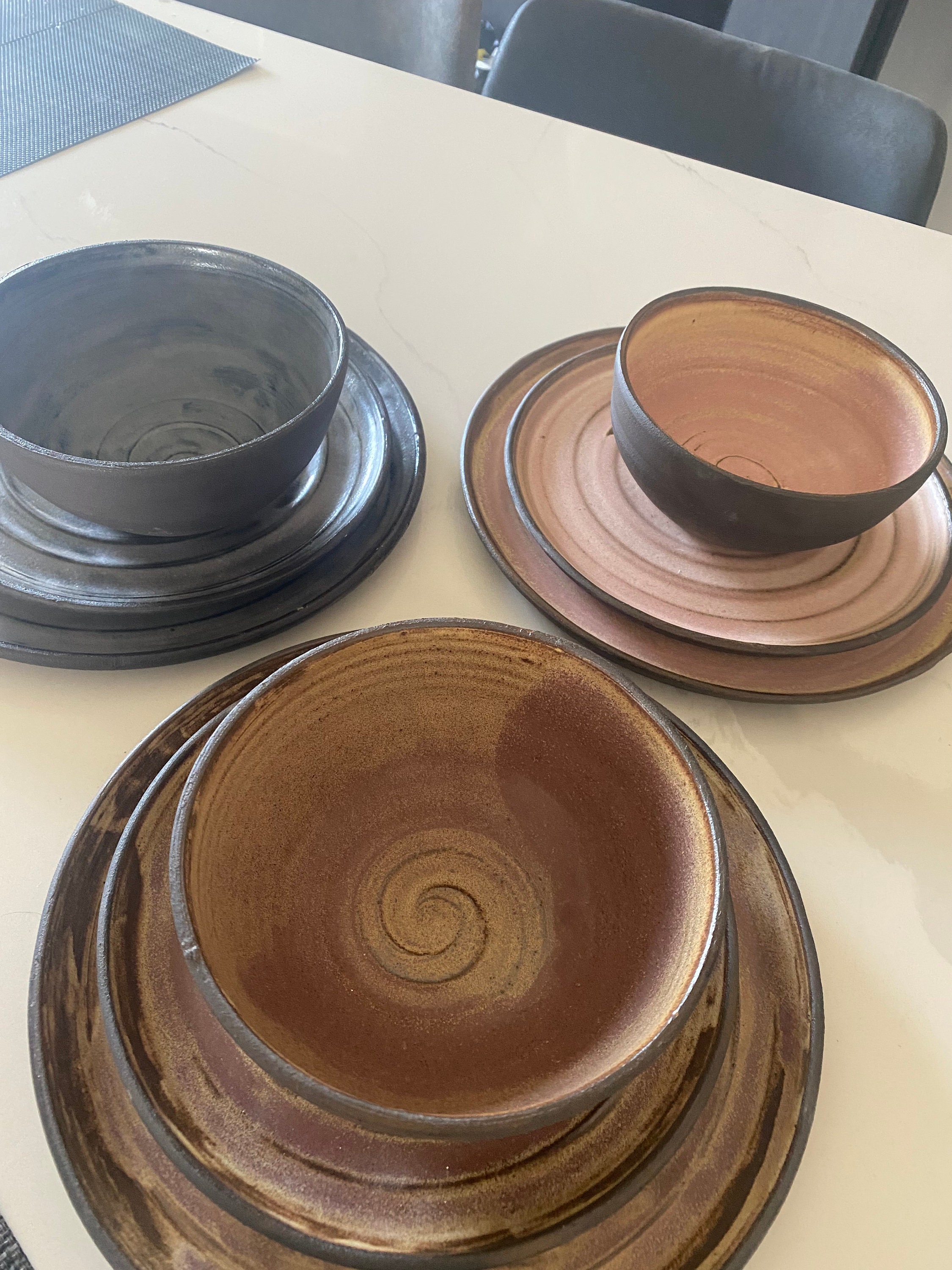 Ceramic Set. Big Plate, Medium Plate and Soup Bowl - Etsy