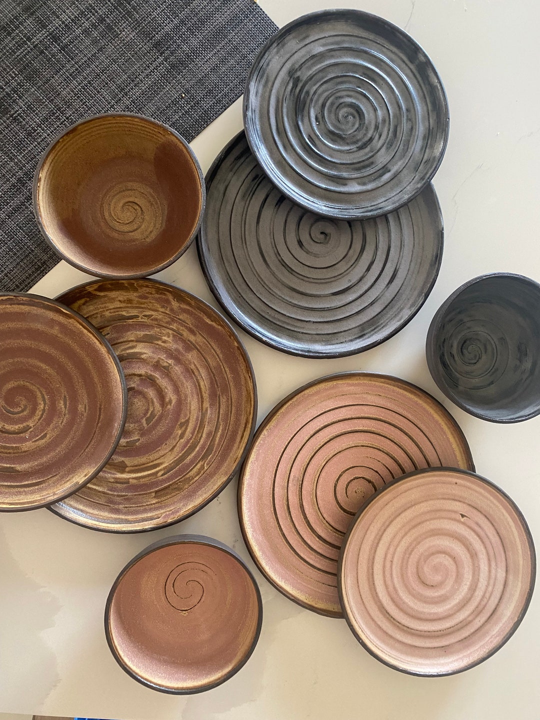 Ceramic Set. Big Plate, Medium Plate and Soup Bowl - Etsy