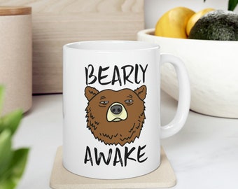 Bearly Awake Ceramic Mug - Etsy