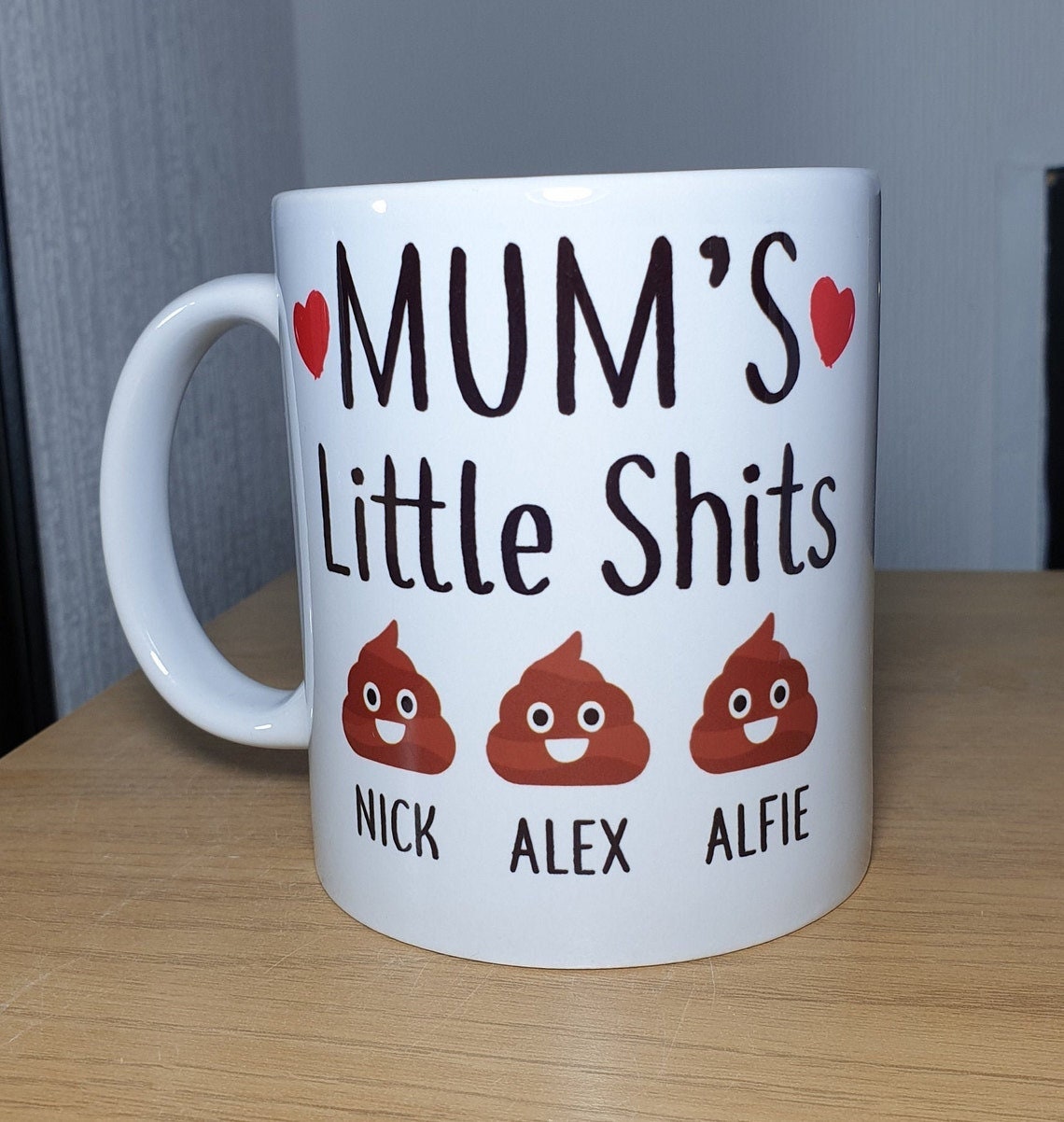 Mum Gift Personalised Mums Little Shits Mug or Coaster or Set - Etsy UK