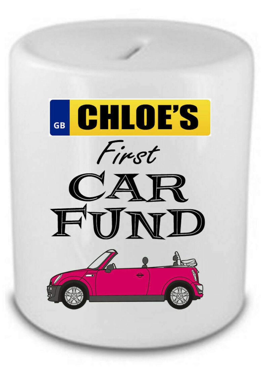 Personalized Car Fund Money Box: Ceramic Savings Bank Gift - Etsy