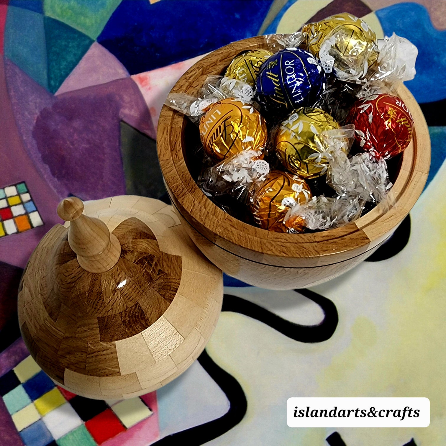 Segmented Oak and Maple Candy Jar Handmade Candy Jar Wooden - Etsy