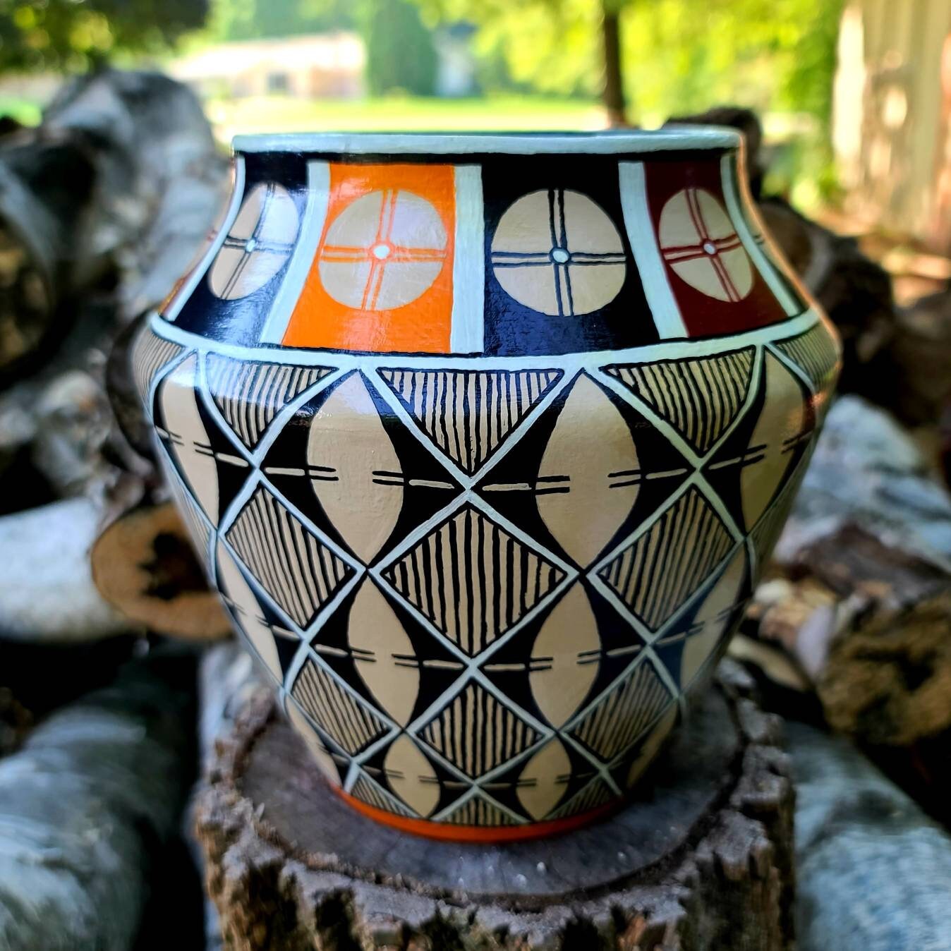 Wooden southwestern-style Pottery Vase - Etsy